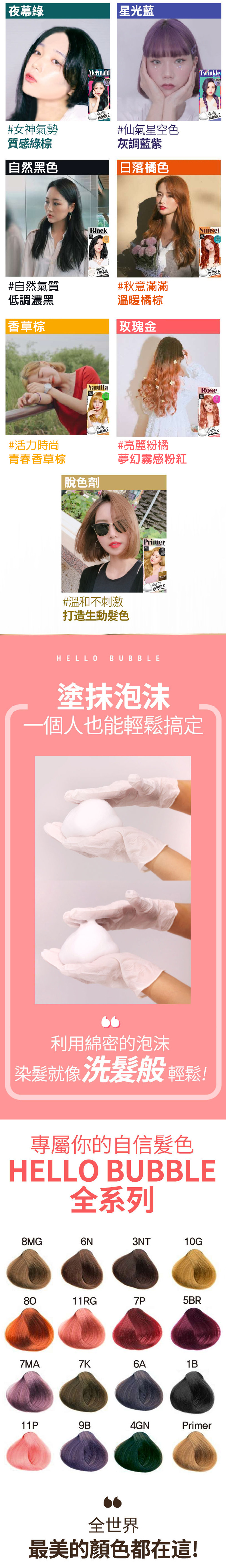 MaskQueen - 韩国RYO-韩国爱茉莉HELLO BUBBLE泡沫染发剂30g【8O日落橘色Sunset Orange】